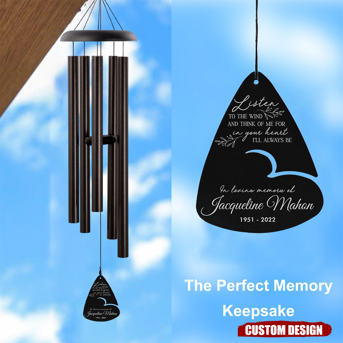 Personalized Listen to the Wind Memorial Wind Chime - facamart