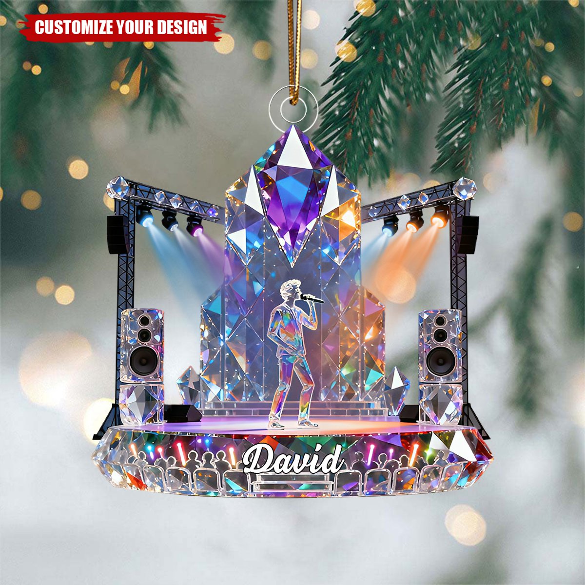 Personalized Colorful Singing Stage Ornament - facamart