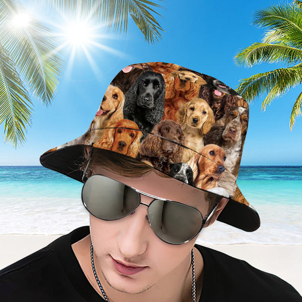 A Bunch Of Cocker Spaniels Bucket Hat - facamart