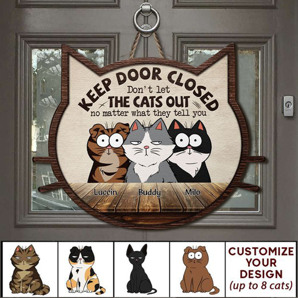 Keep Door Closed - Personalized Custom Shaped Wood Sign - facamart